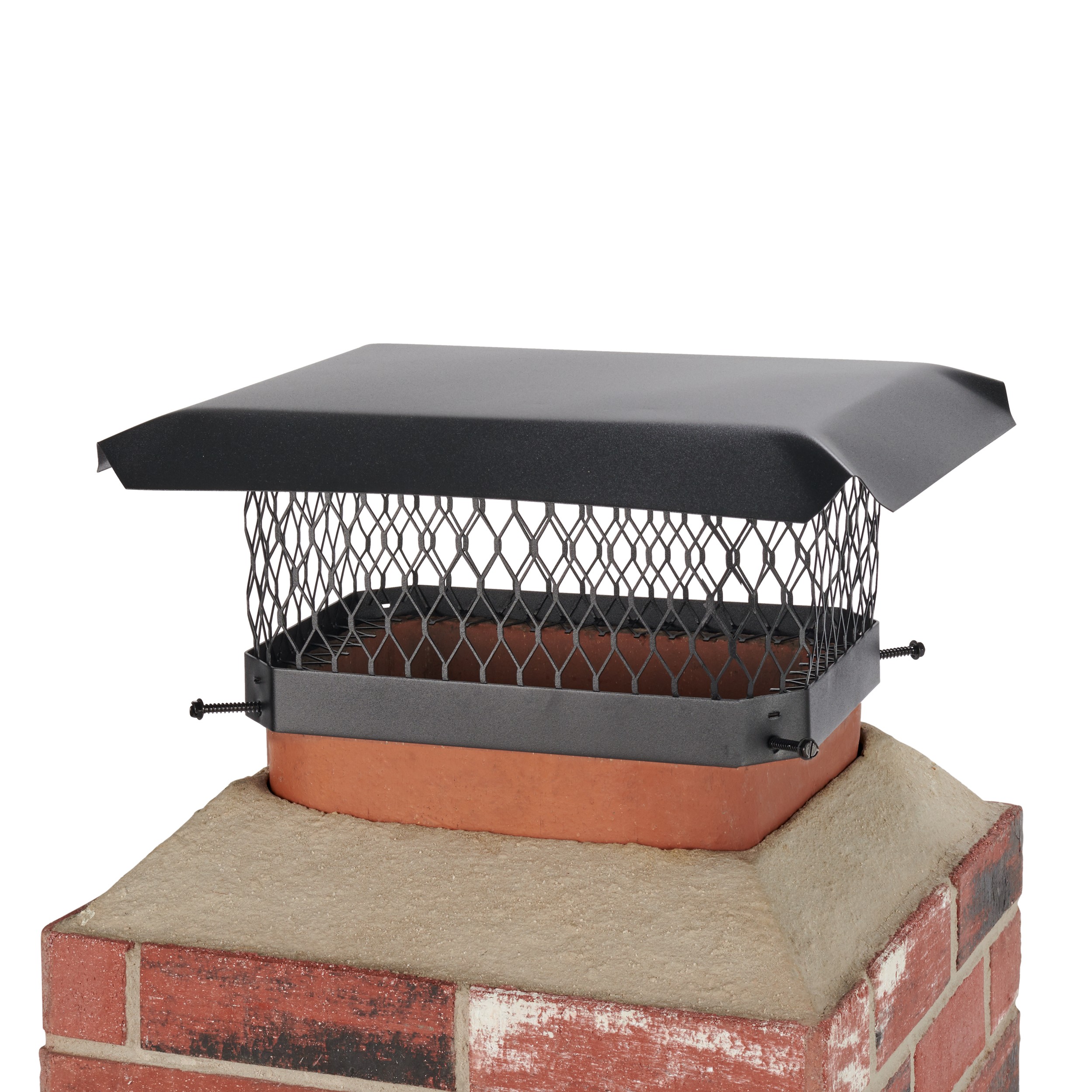 Shelter 9-in. x 13-in. Black Galvanized Single Flue Chimney Cover